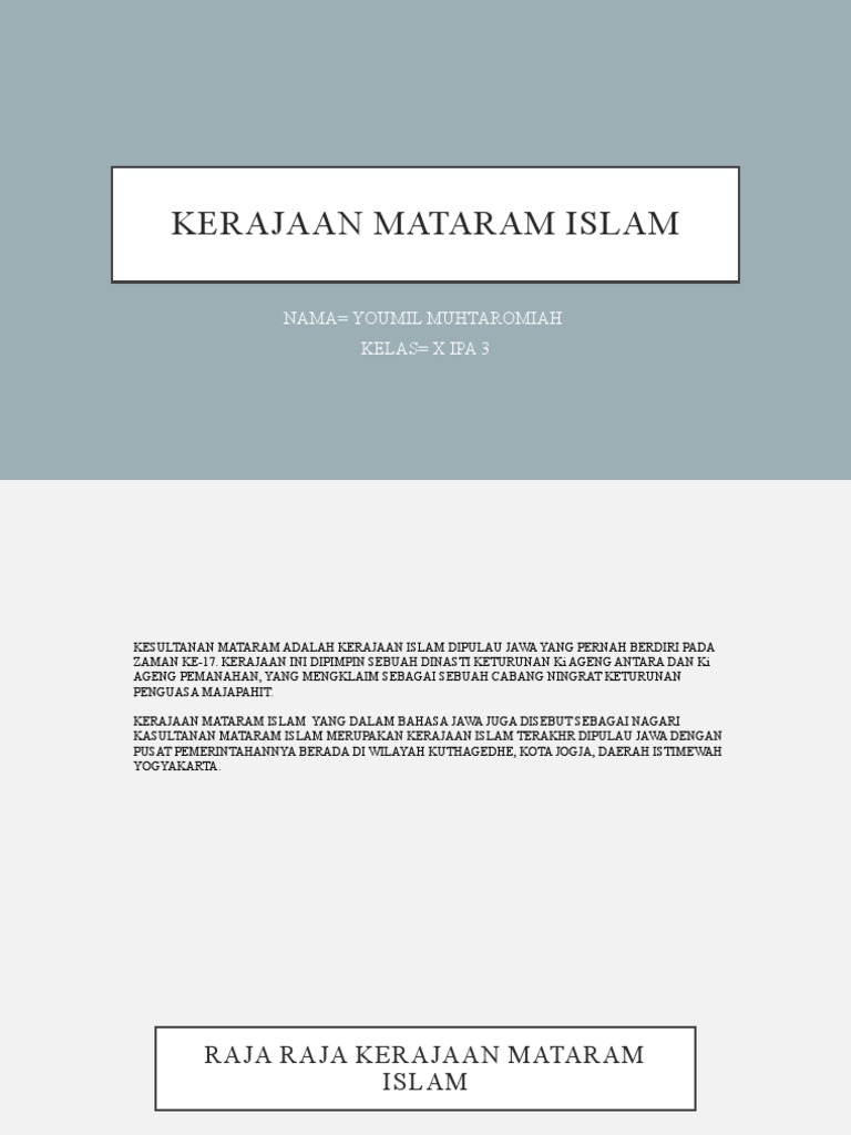 Kerajaan Mataram Islam | PDF | Perjalanan | Sejarah