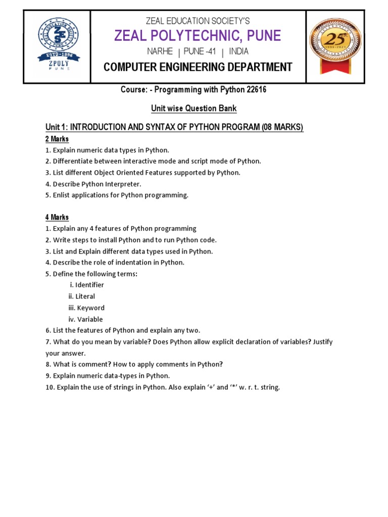 Pwp Uniwize Qb Pdf Method Computer Programming Python Programming Language 1593