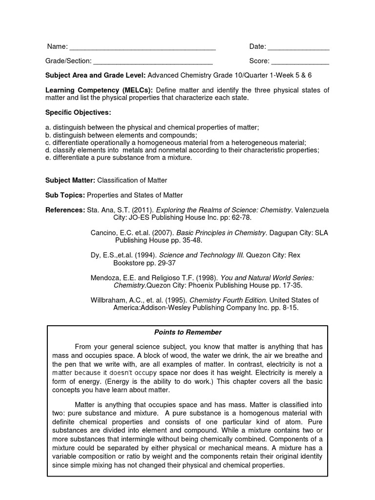 Classifying Matter: A Guide to Understanding the Properties, States ...