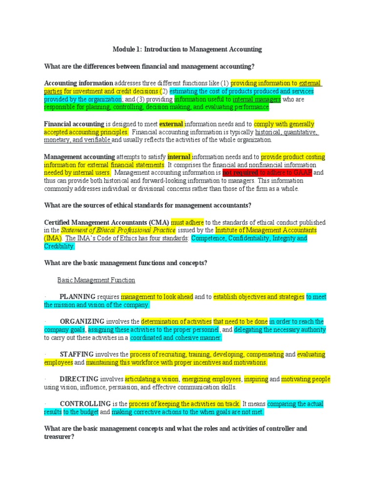 Strat Cost Reviewer (Module 1) | PDF | Management Accounting | Cost