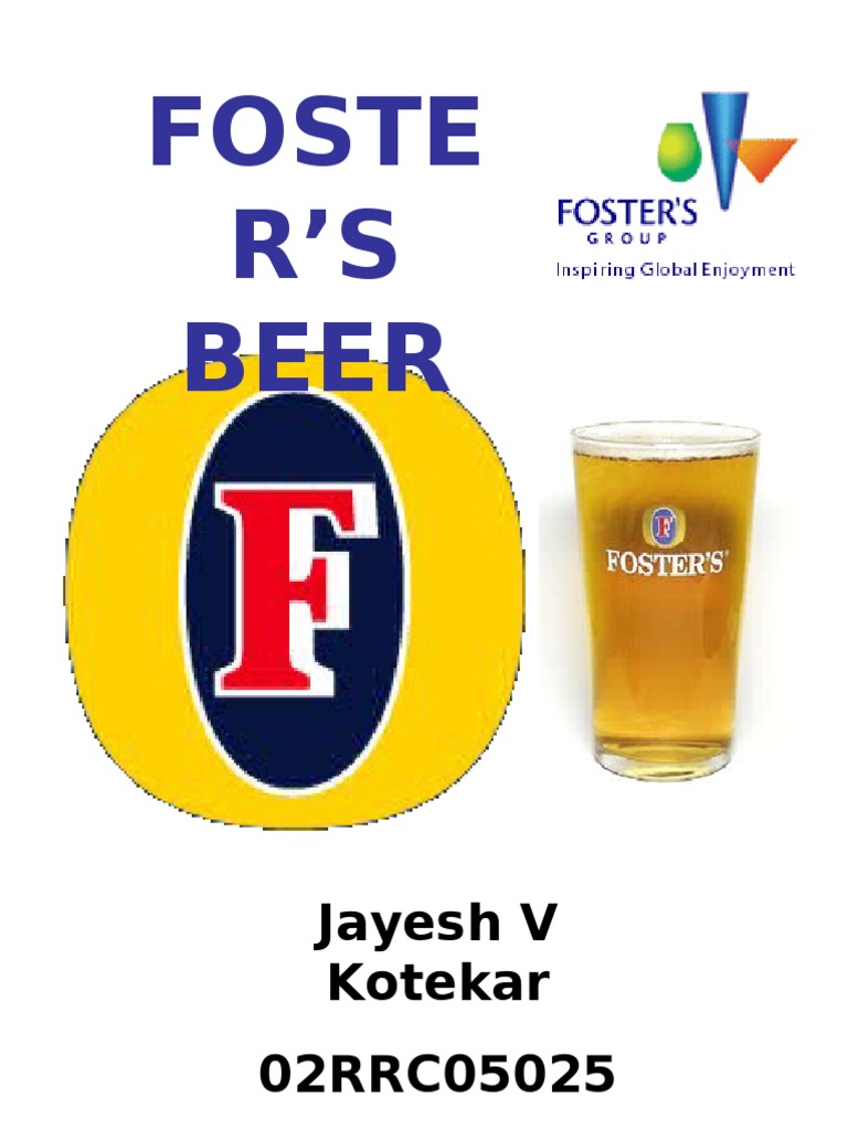 Fosters Beer Presentation | PDF | Brewery | Beer
