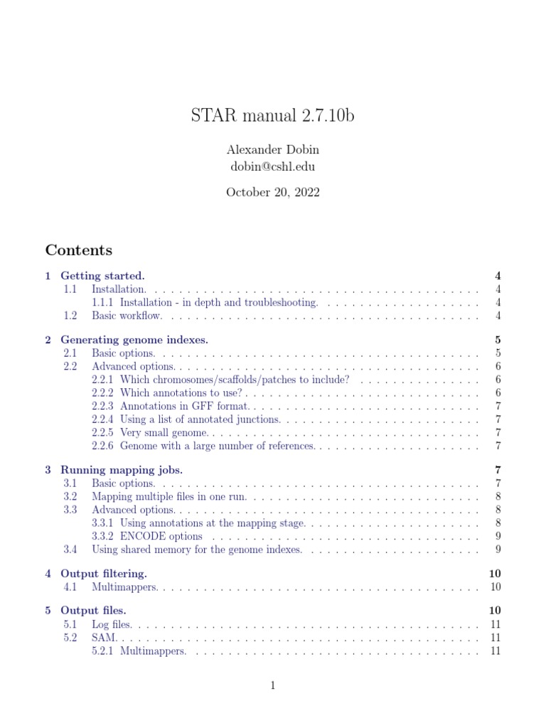STAR Alignment Manual | PDF | Computing | Genetics