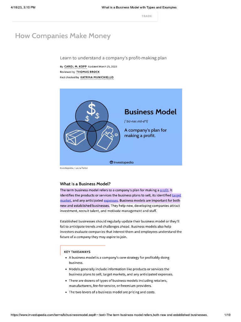 What Is A Business Model With Types and Examples | PDF