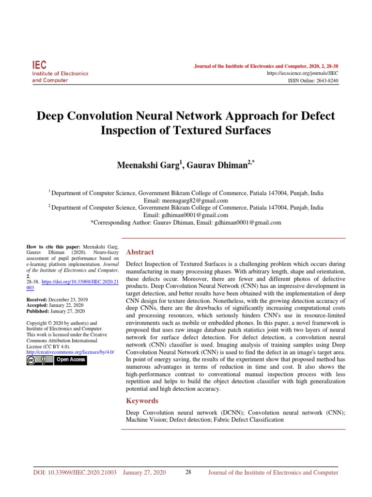 Defect Detection Cnn Test Ref Pdf Artificial Neural Network Deep Learning