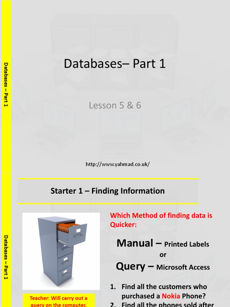DATABASES Lesson 5 & 6 | PDF | Databases | Information Retrieval DATABASES Lesson 5 & 6 | PDF | Databases | Information Retrieval