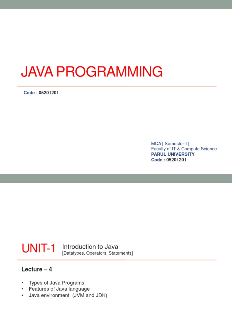 Lect4 Java | PDF | Java (Programming Language) | Java Virtual Machine