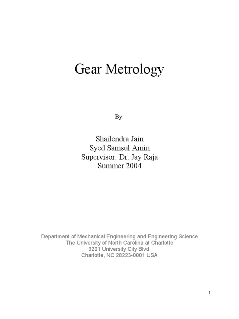 Gear Metrology Report | PDF | Gear | Machines