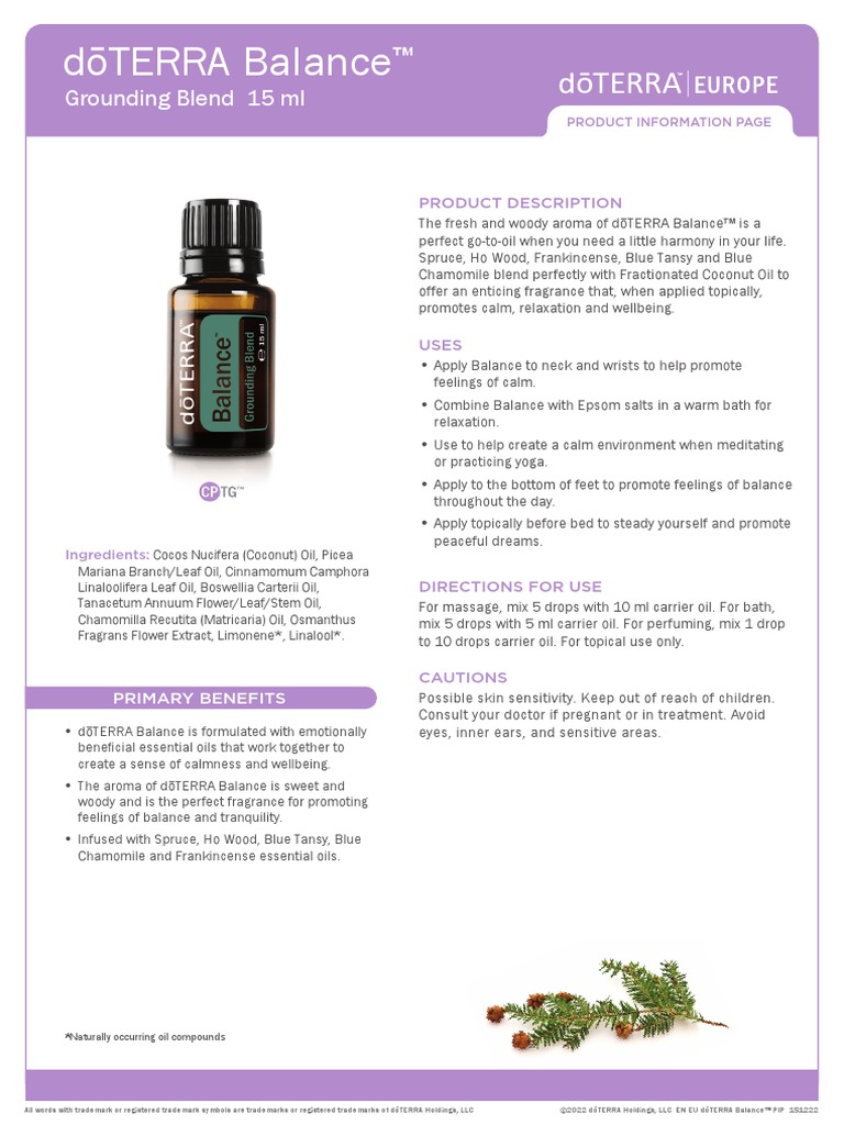 Doterra Balance Oil | PDF | Perfume