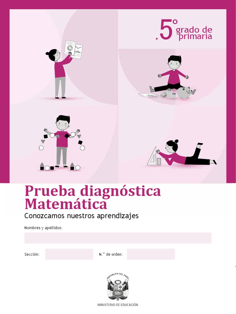 Prueba Diagnóstica Matemática Conozcamos Nuestros Aprendizajes 5 8237