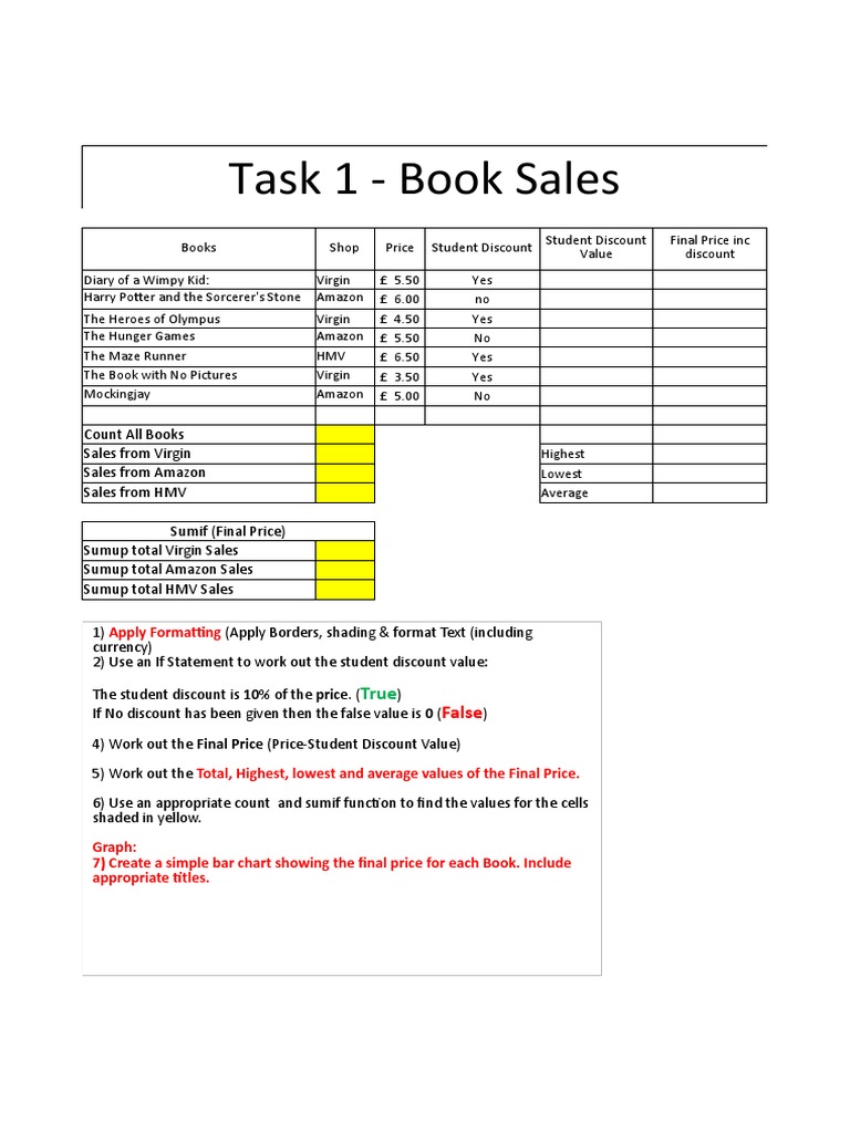 Excel IF Statment Tasks Part 2 - New Task | PDF | Tablet Computer | Nikon