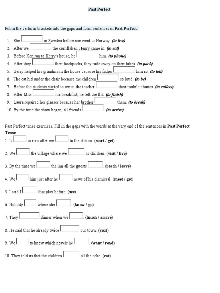 Past Perfect | Download Free PDF | Perfect (Grammar)