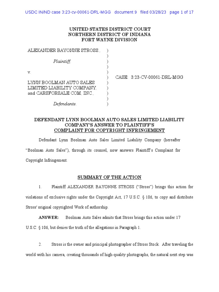 Lynn Boolman Answer | PDF | Affirmative Defense | Complaint