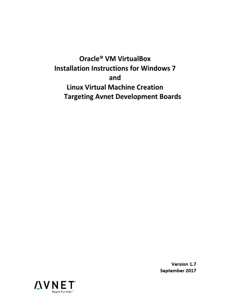 Oracle® VM Virtualbox Installation Instructions For Windows 7 and Linux Virtual Machine Creation ...