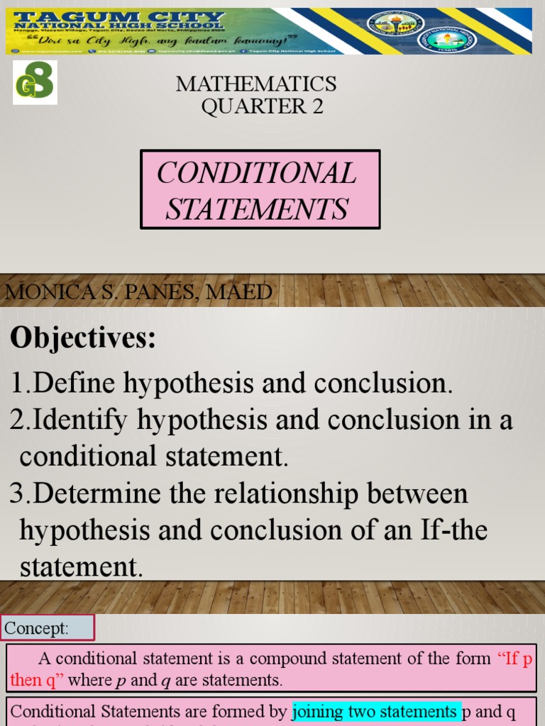 Mathematics Quarter 2: Conditional Statements | PDF | Hypothesis | Triangle