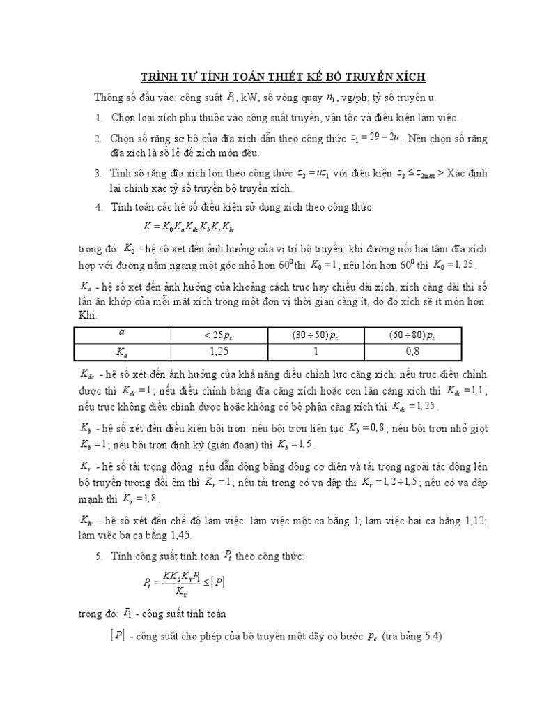 Chi Tiet May Tinh Toan Thiet Ke Bo Truyen Xich | PDF