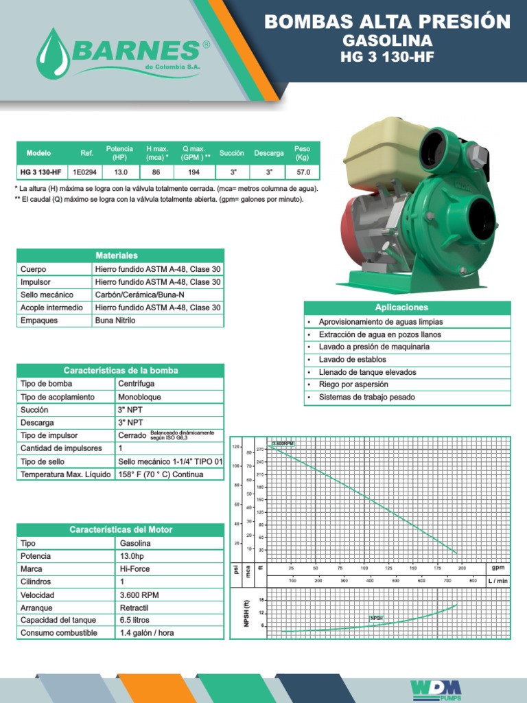 Ficha HG 3 130-HF | PDF | Bomba