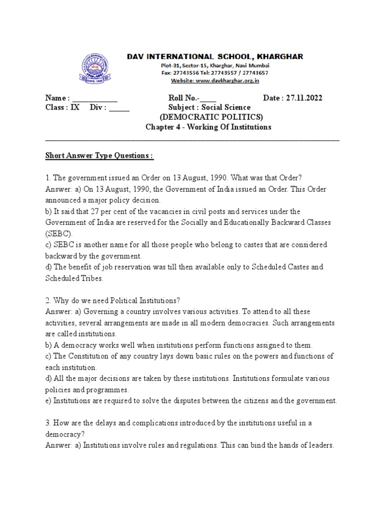 Notes Working Institution (2022-23) | PDF | Cabinet (Government ...