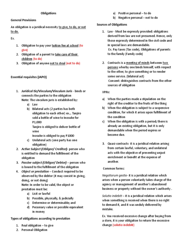 Introduction To Law On Obligation | PDF | Law Of Obligations | Negligence