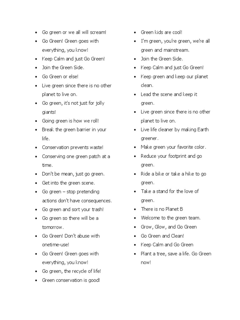 Go Green Quotes | Download Free PDF | Environmentalism | Economy And ...