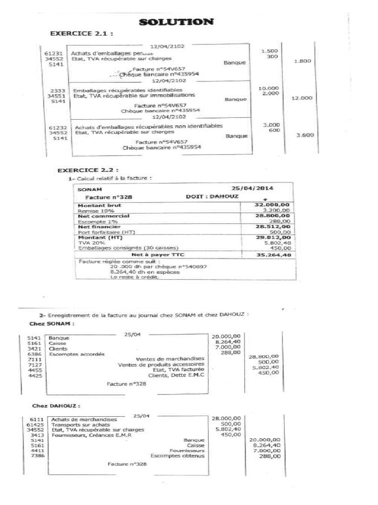 Corrige Exercices Emballages | PDF