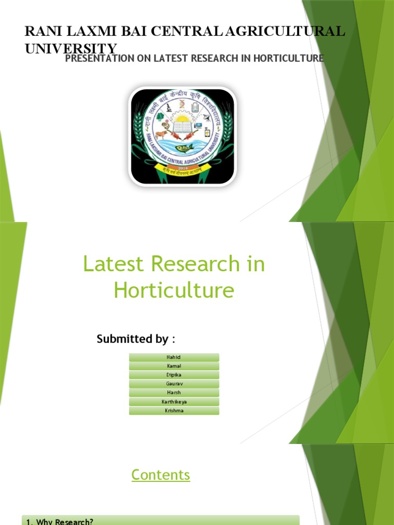 Horticulture Research Insights | PDF | Horticulture | Agriculture