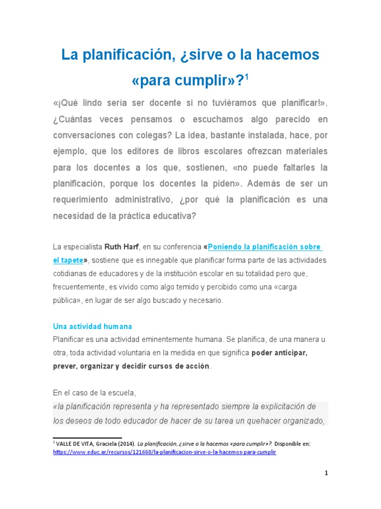 La Planificación | PDF | Enseñando | Planificación