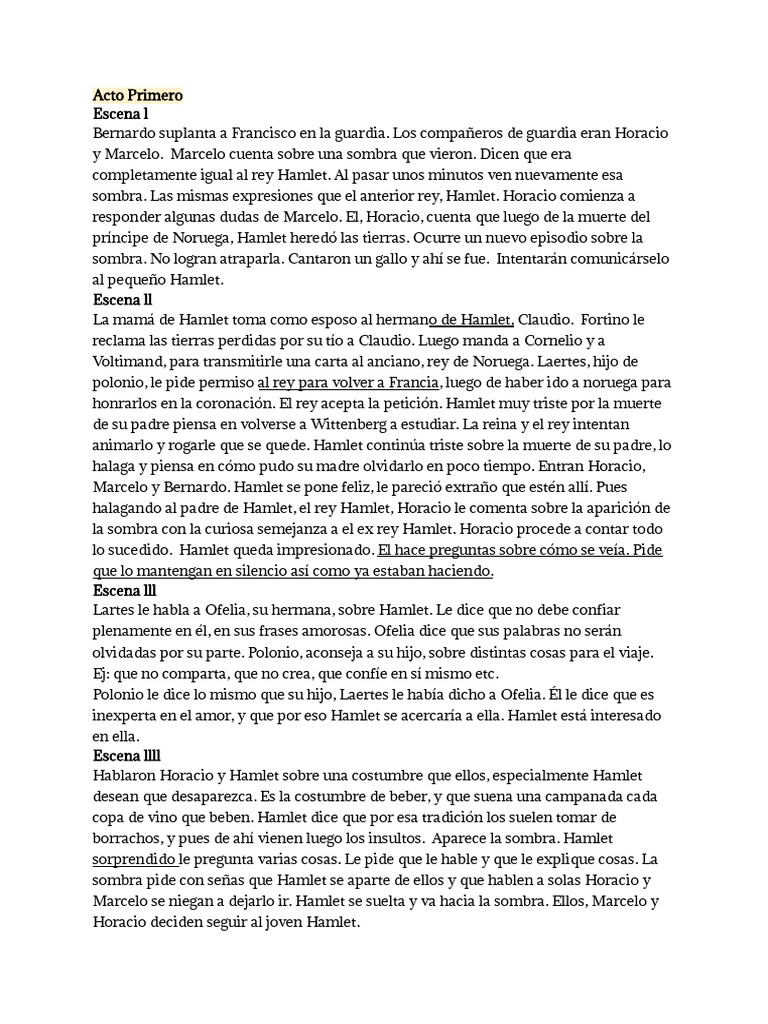 La tragedia de Hamlet | PDF | Aldea | Tragedias de Shakespeare