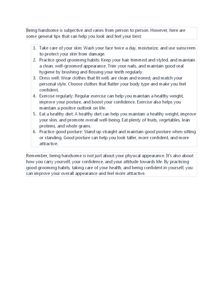 How To Be Handsome | PDF | Lifestyle