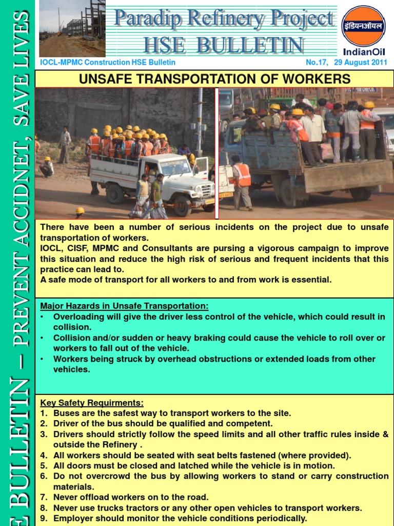 Unsafe Transportation of Workers Puts Lives at Risk: A Safety Bulletin ...