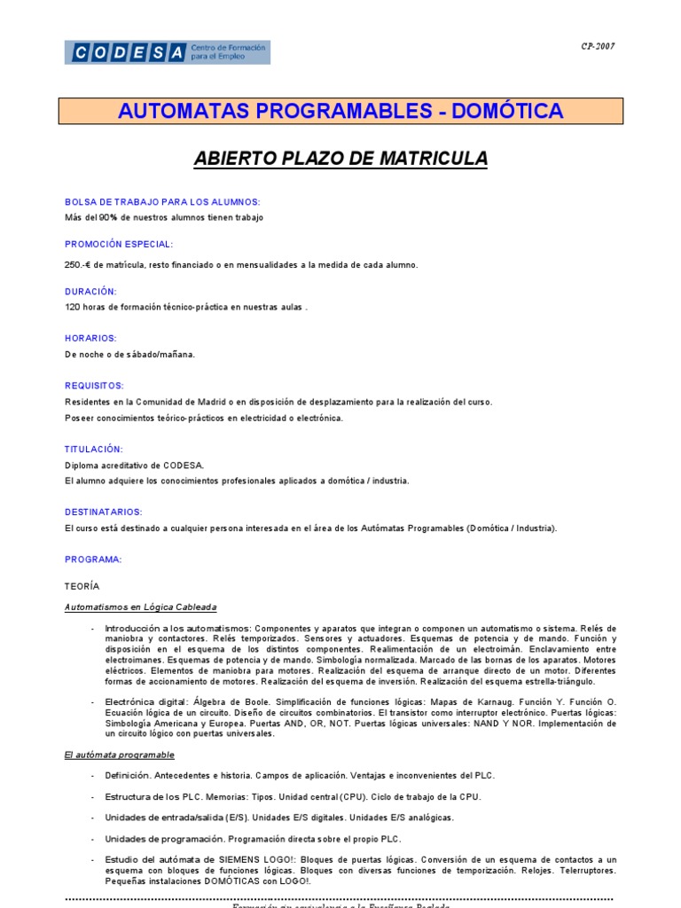 Automatas Programables y Domotica | PDF | Controlador lógico programable | Programa de computadora