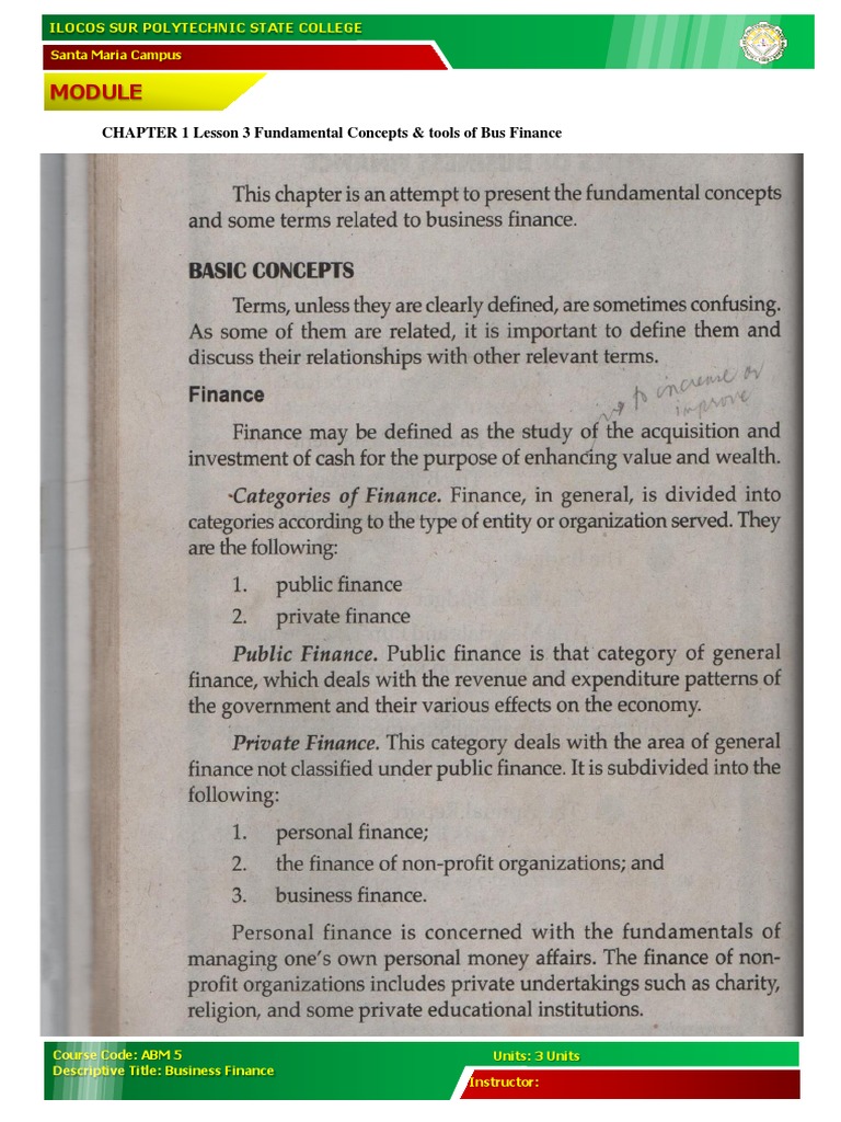 CHAPTER 1 Lesson 3 Fundamental Concepts & Tools of Bus Finance | PDF ...
