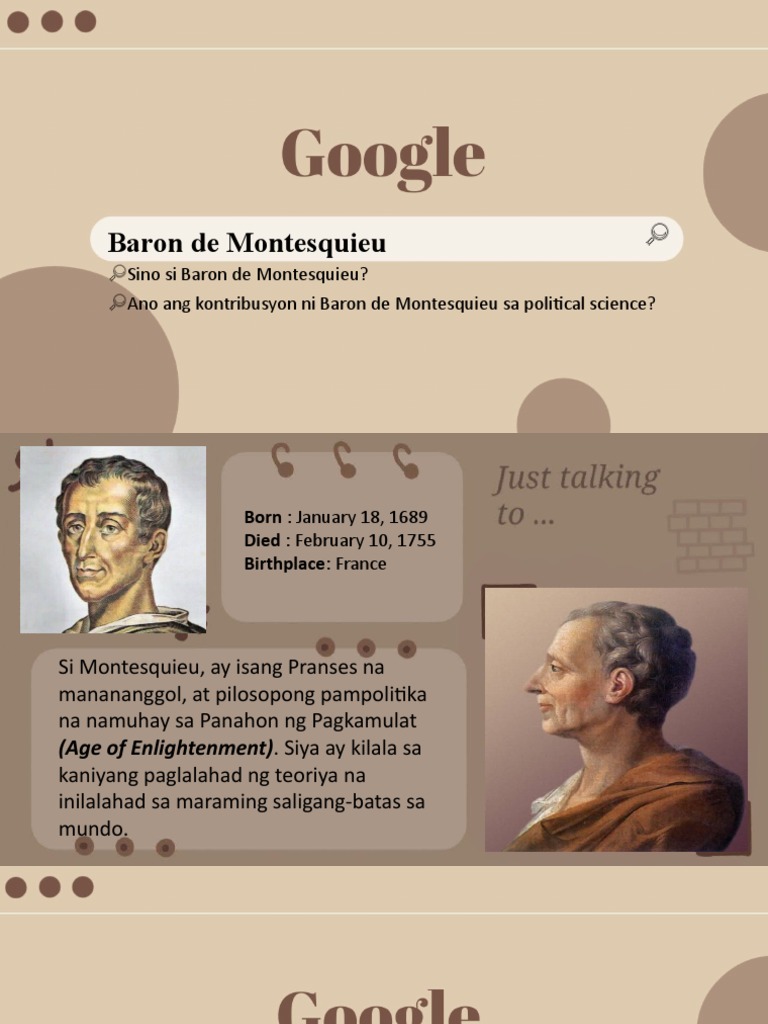 Baron de Montesquieu: Sino Si Baron de Montesquieu? Ano Ang ...