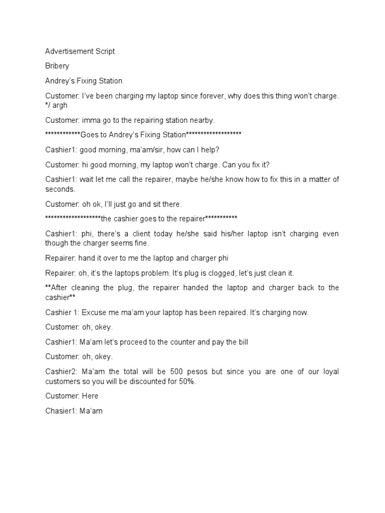 Advertisement Script | PDF