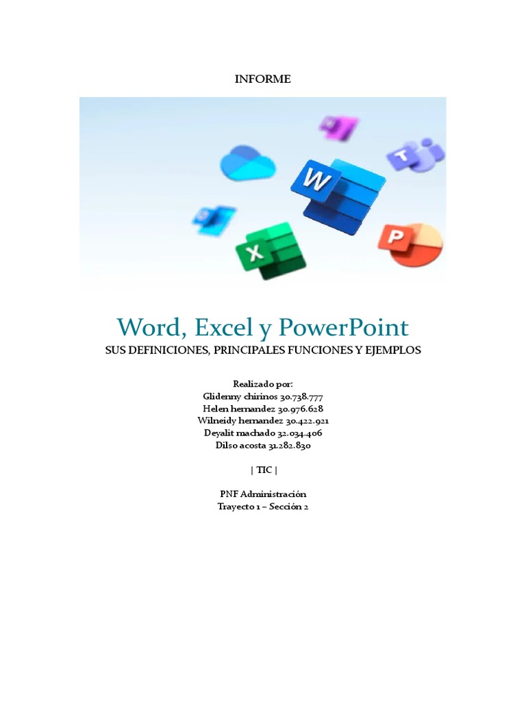 Word, Excel Y Powerpoint: Informe | PDF | Microsoft PowerPoint ...