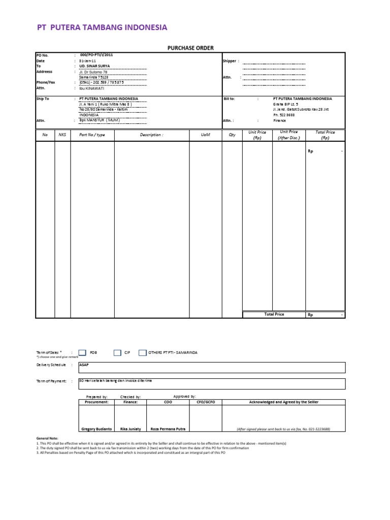 Form PR Dan Po Sparepart | PDF