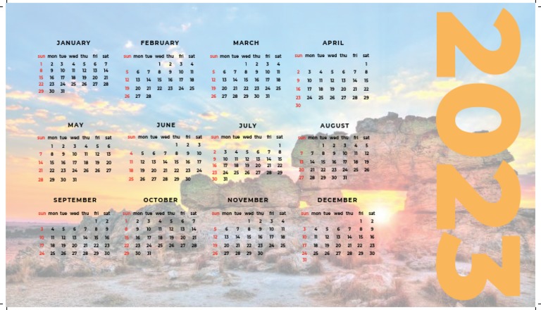 White and Green Simple Annual Calendar | PDF