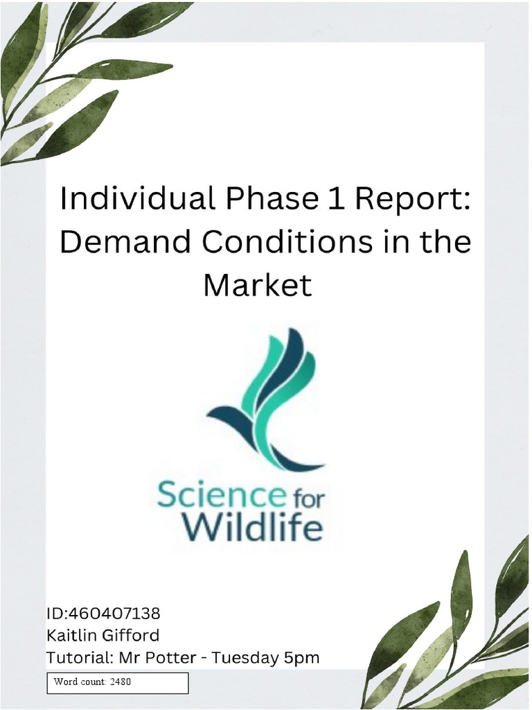 Individual Phase 1 Report Science For Wildlife | PDF | Consumer Behaviour | Volunteering