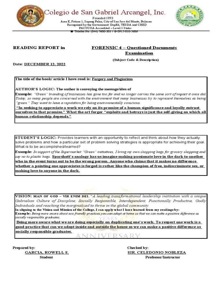 Colegio de San Gabriel Arcangel, Inc | PDF | Cognitive Science | Cognition