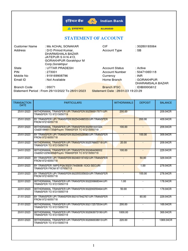 Statement 504xxxx65118 28012023 192333 Unlocked | PDF | Market (Economics) | Financial Technology