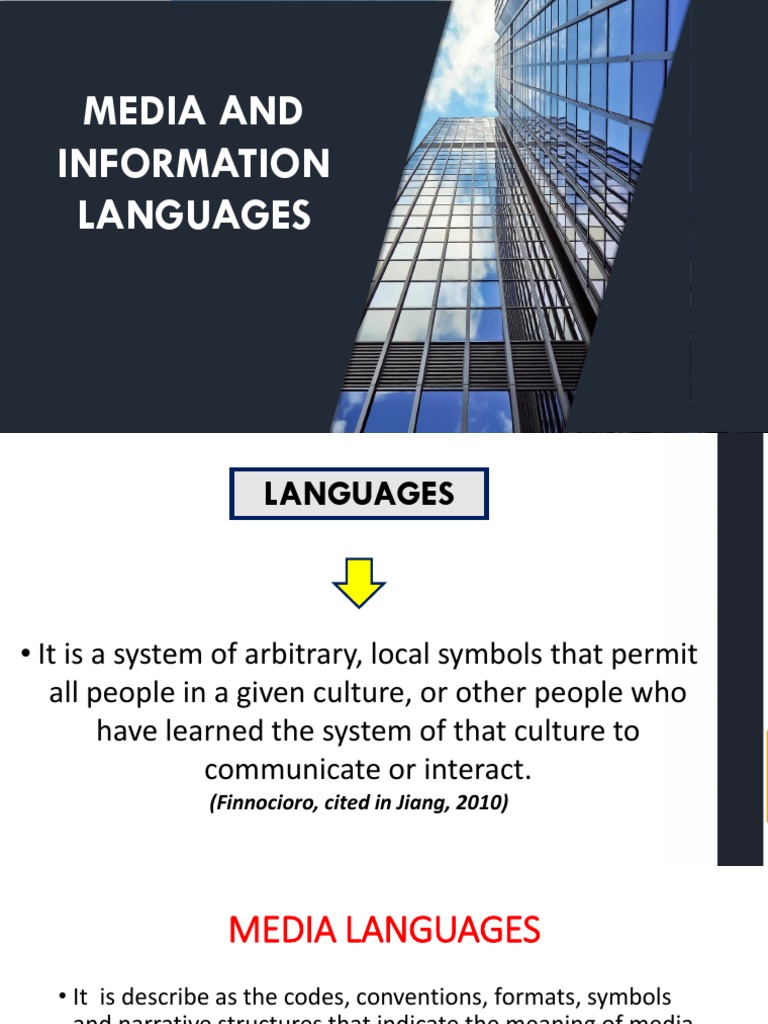 MELC7 Media Language Codes and Conventions | PDF