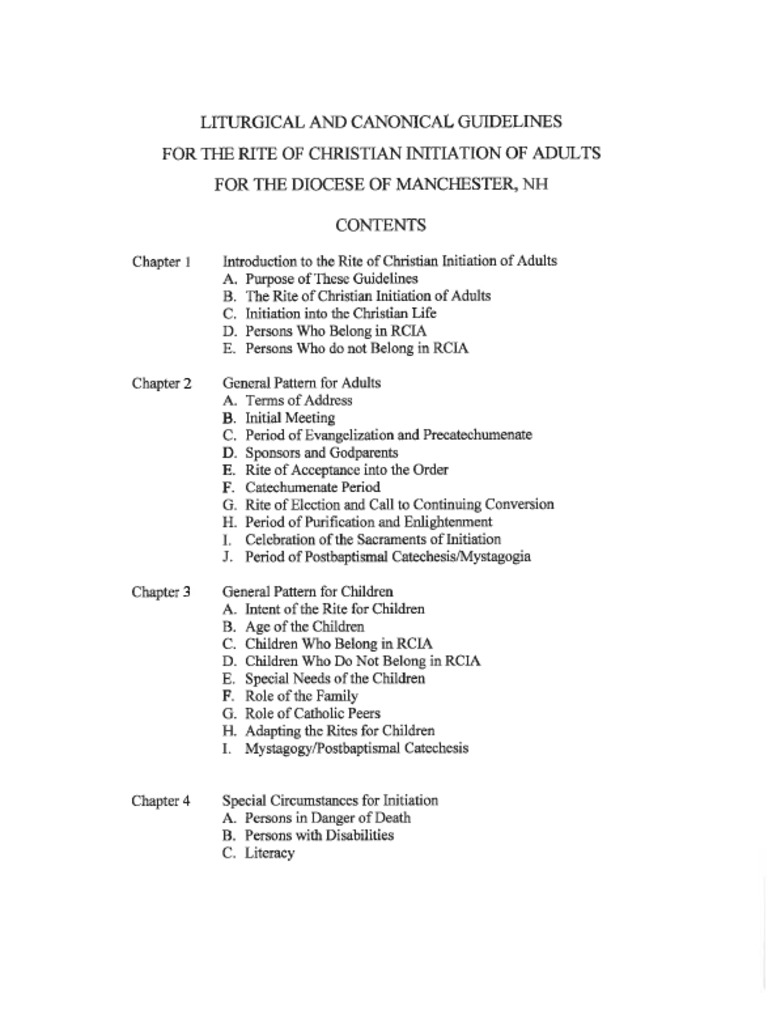 Catechumenate Guidelines | PDF