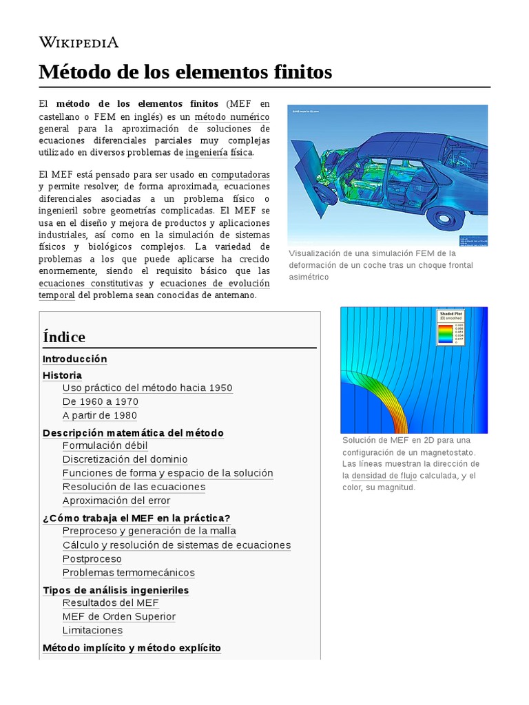 Método de Los Elementos Finitos | PDF | Método de elementos finitos | Ecuaciones