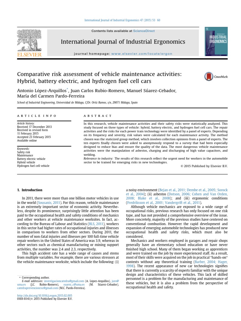 International Journal of Industrial Ergonomics | PDF | Risk | Car