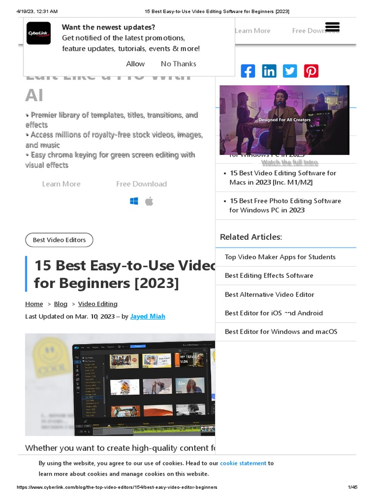 15 Best Easy-to-Use Video Editing Software For Beginners (2023) | PDF ...