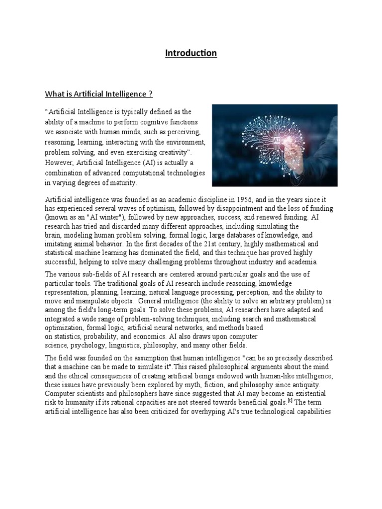 Artificial Intelligence Project Report | PDF | Artificial Intelligence ...