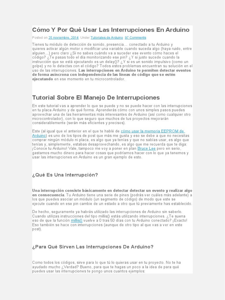 Interrupcion 2 | PDF | Arduino | Microcontrolador