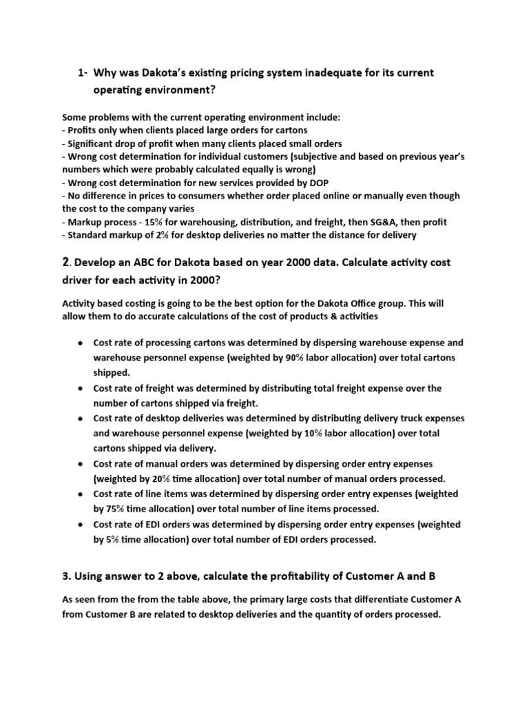 Dakota CASE STUDY | PDF | Warehouse | Cargo