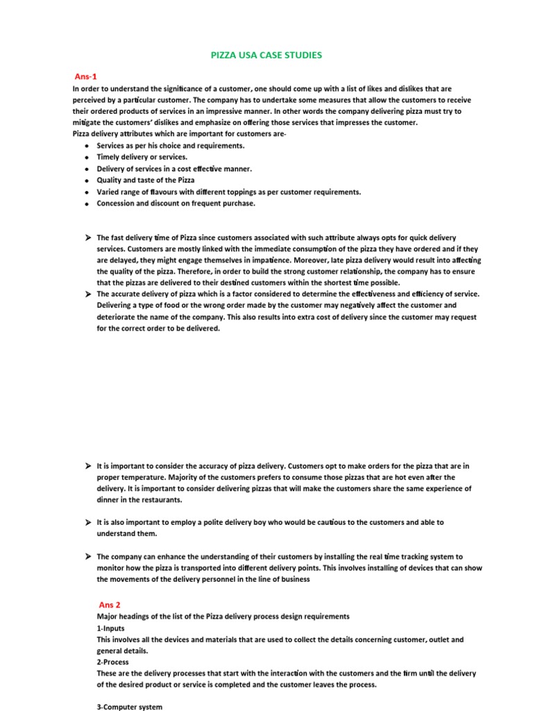 Pizza Delivery Process Design Insights | PDF | Packaging And Labeling ...