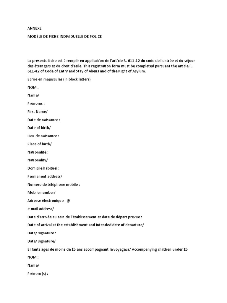 Fiche de Police | PDF