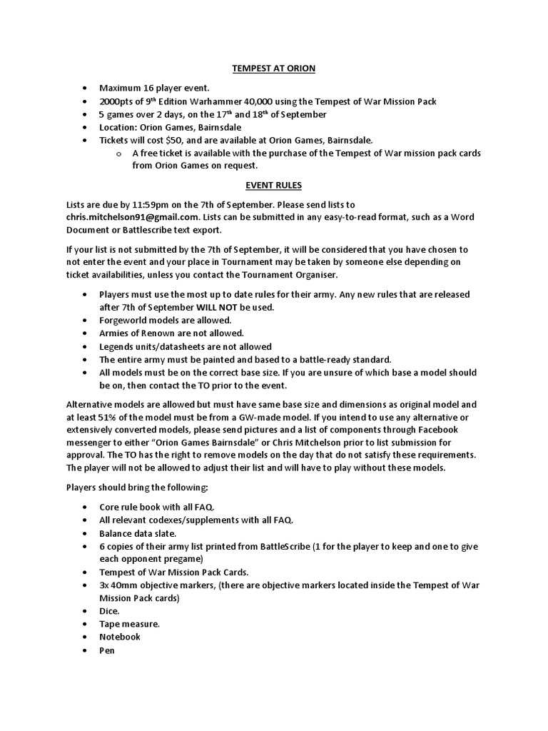 Player Pack TEMPEST | PDF